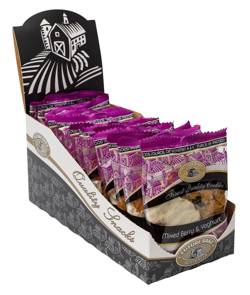 Mixed Berry Yoghurt Dipped Cookie (Box of 12) – Future Bake Australia ...
