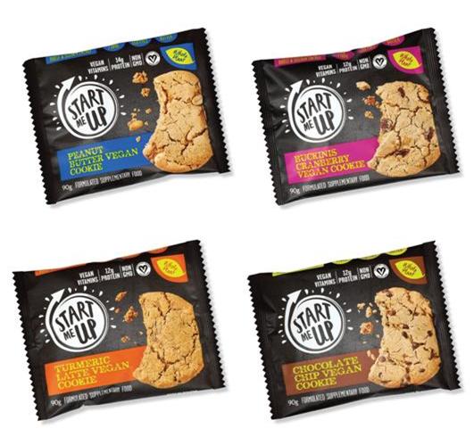 Assorted START ME UP Vegan Vitamin & Protein Cookies Pack (Box of 12 ...